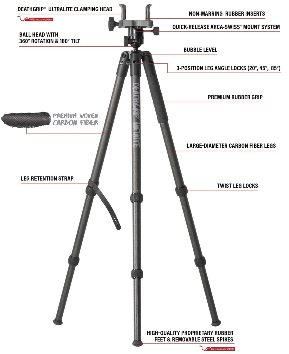 Bog Deathgrip Infinite Tripod - Carbon Fibre • Blackwood Outdoors